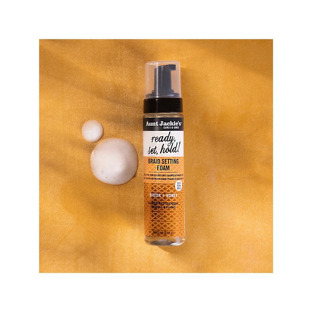 Aunt Jackie’s Braid Setting Foam – Biotin & Honey 250mL – Aunty Cherish